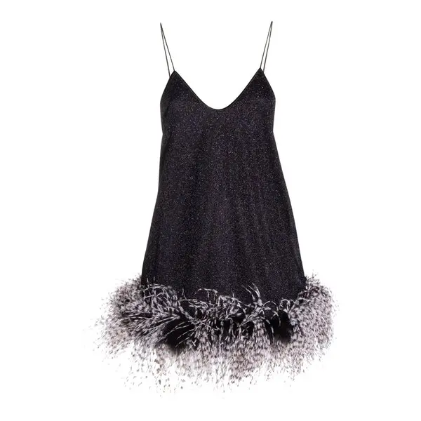 Oseree Lurex Dress - Black