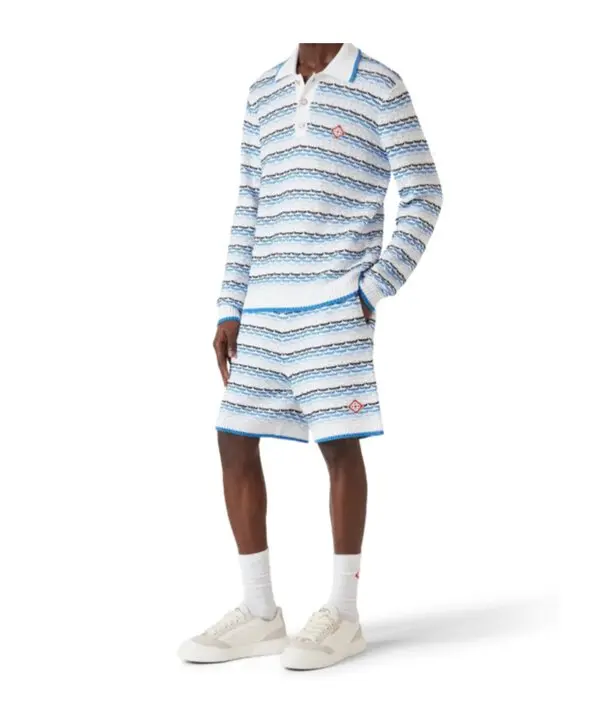 Casablanca Striped Diamond Logo Knit Shorts