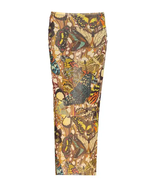 JEAN PAUL GAULTIER Printed Elasticized Midi Skirt