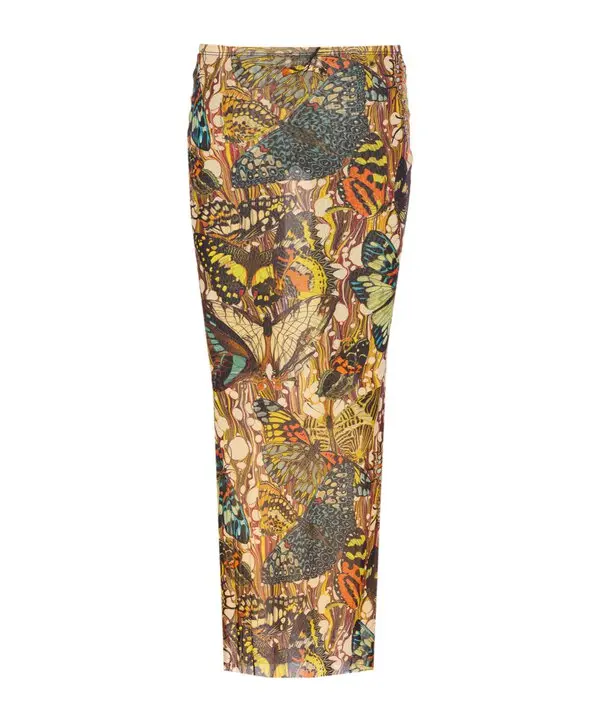 JEAN PAUL GAULTIER Printed Elasticized Midi Skirt