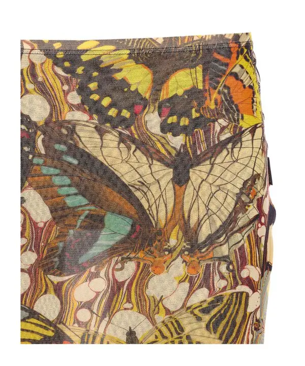 JEAN PAUL GAULTIER Printed Elasticized Midi Skirt