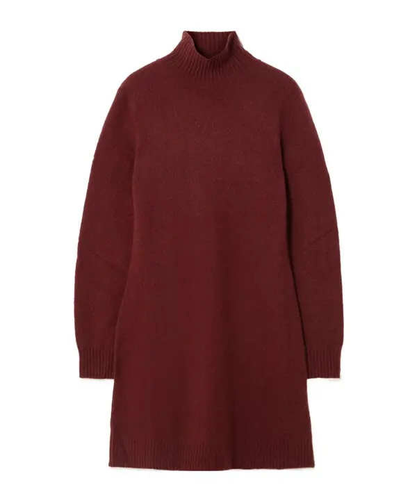 Max Mara High-neck Long-sleeved Ribbed Dress