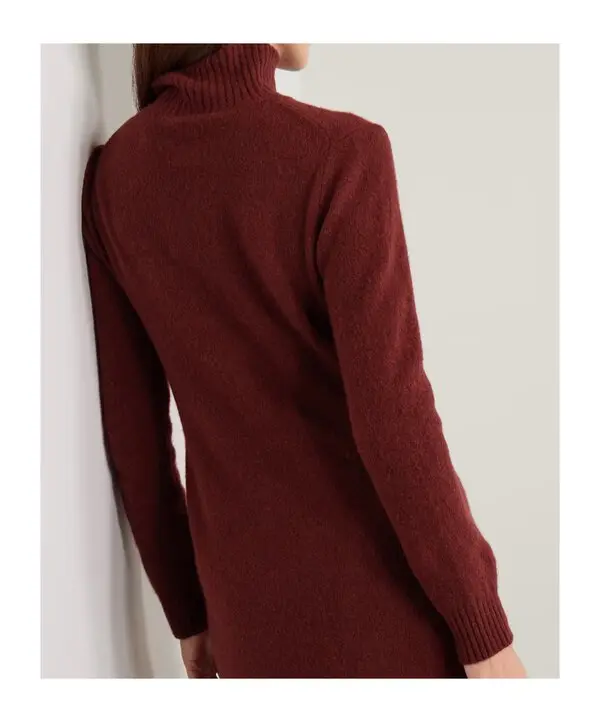 Max Mara High-neck Long-sleeved Ribbed Dress