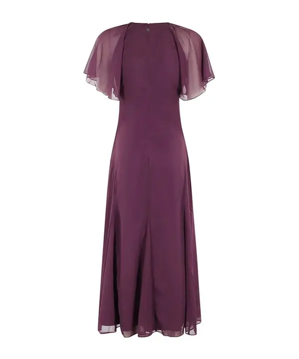 ROTATE BY BIRGER CHRISTENSEN V-neck Sheer Sleeve Dress