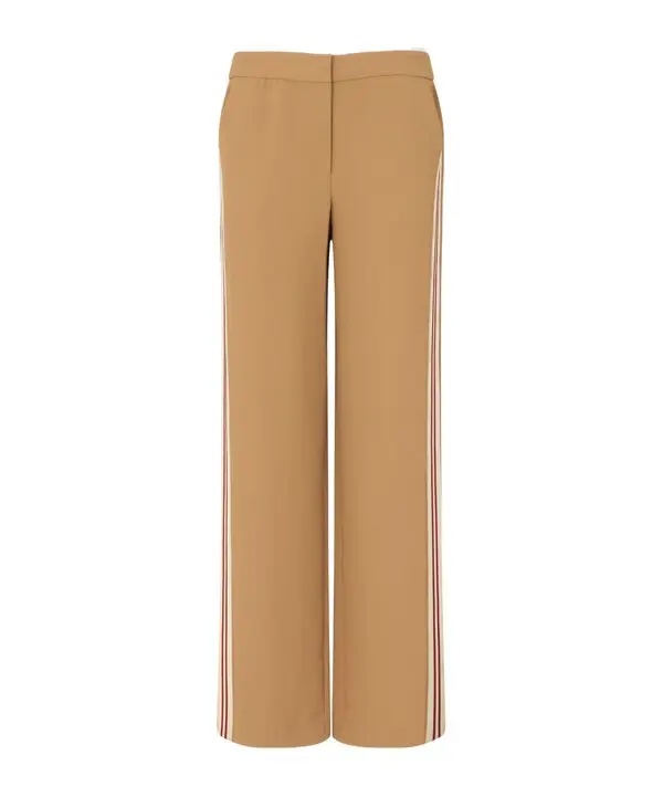 Veronica Beard Side-stripe Wide-leg Pants - Nude