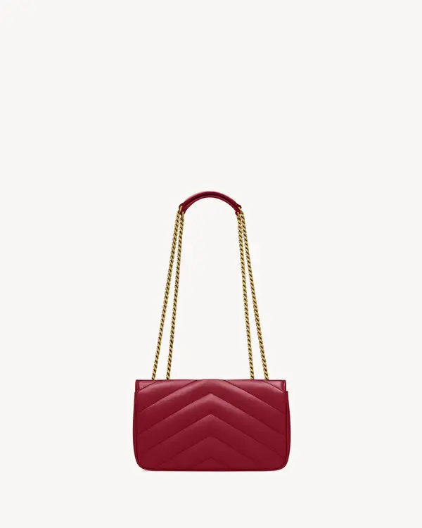 Saint Laurent Loulou Matelassé Small Shoulder Bag - Deep Red