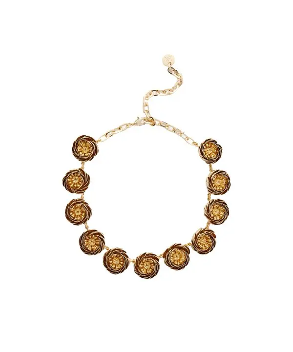 Carolina Herrera Flower Chain Necklace - Golden