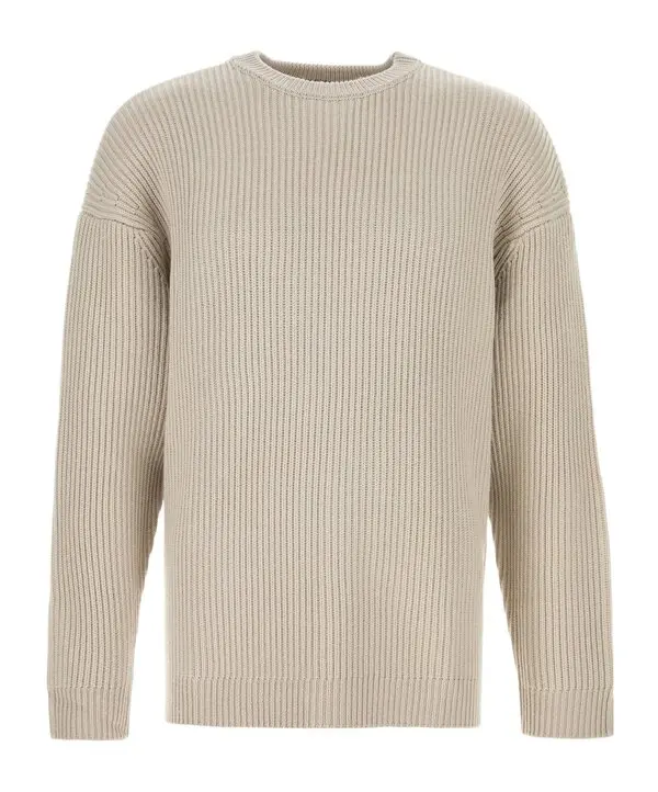 ENTIRE STUDIOS Long-sleeved Crew Neck Sweater With Ribbed Details - Beige