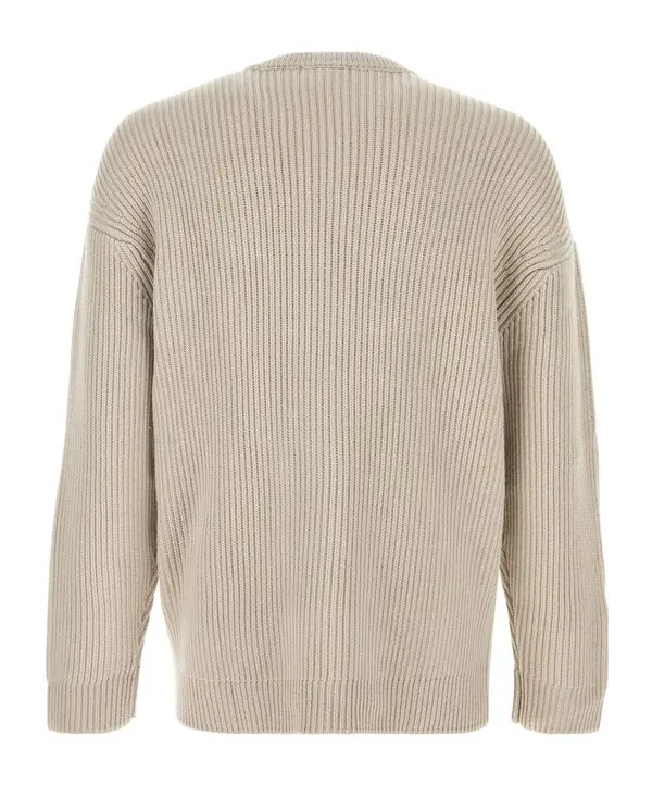 ENTIRE STUDIOS Long-sleeved Crew Neck Sweater With Ribbed Details - Beige