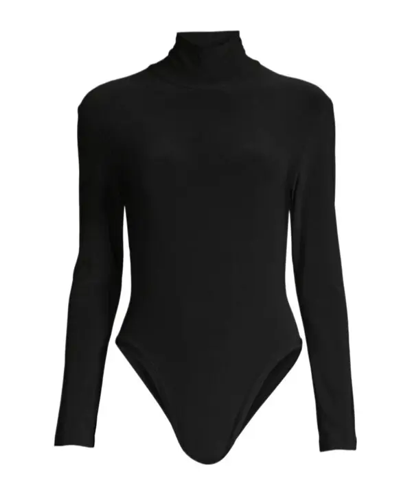 Norma Kamali Long Sleeve Open Back Turtleneck Bodysuit