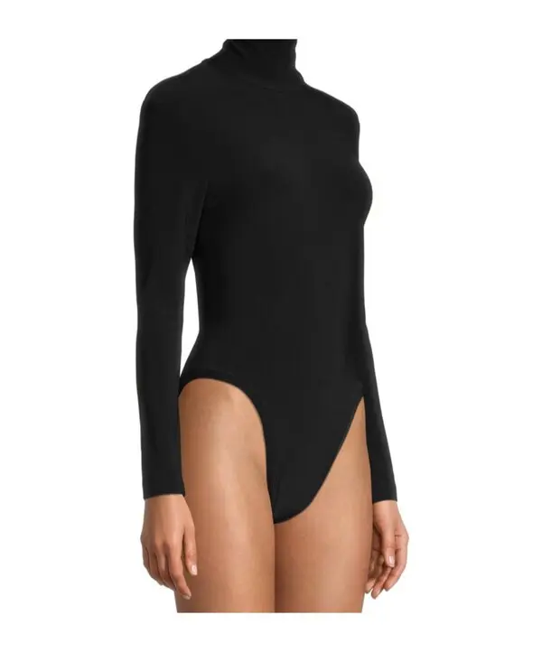 Norma Kamali Long Sleeve Open Back Turtleneck Bodysuit