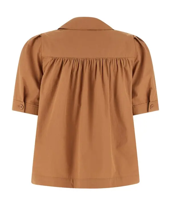 Chloé Cotton Poplin Shirt With Short Sleeves - No