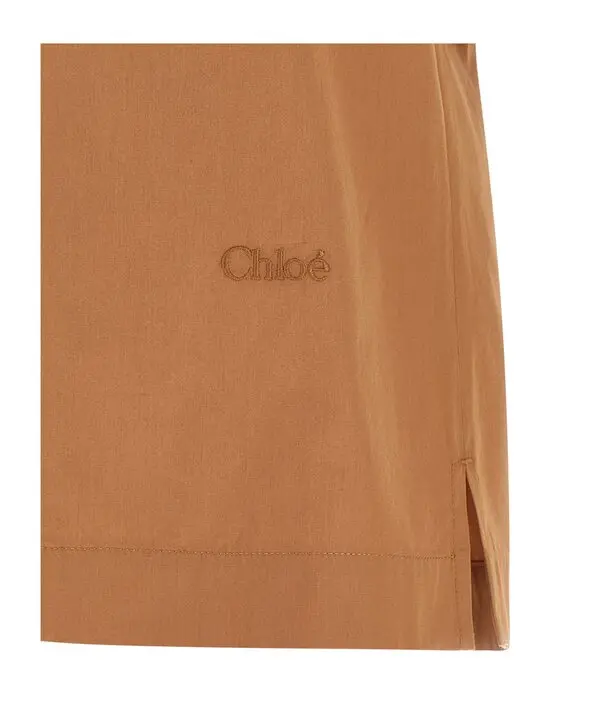 Chloé Cotton Poplin Shirt With Short Sleeves - No