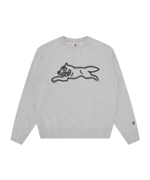 ICECREAM Running Dog Graphic Crewneck Sweatshirt - Gray