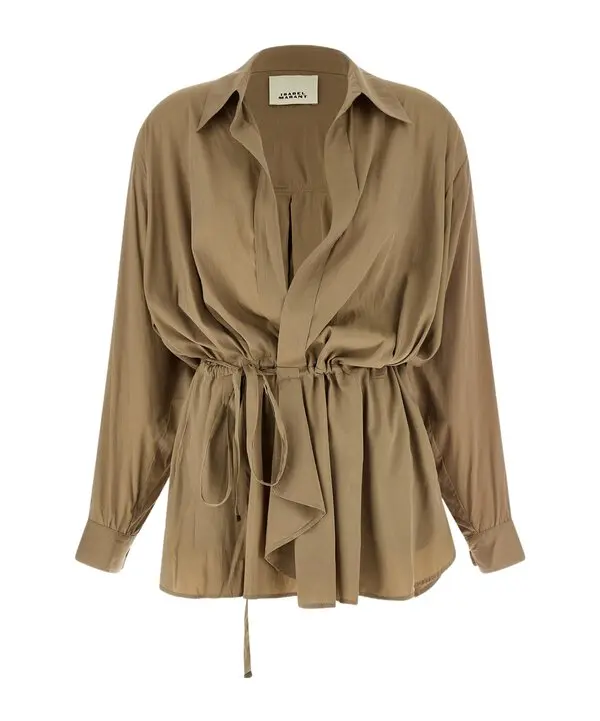 Isabel Marant Étoile Keren Jacket With Tie Detail - Khaki