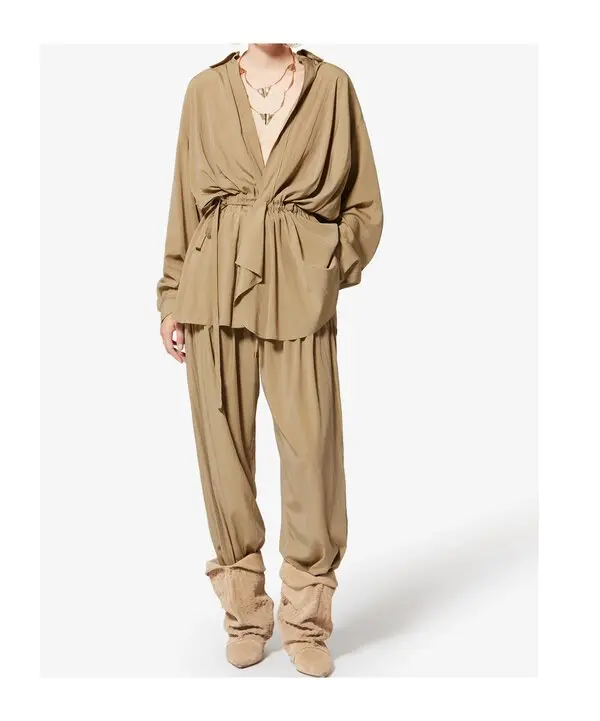 Isabel Marant Étoile Keren Jacket With Tie Detail - Khaki