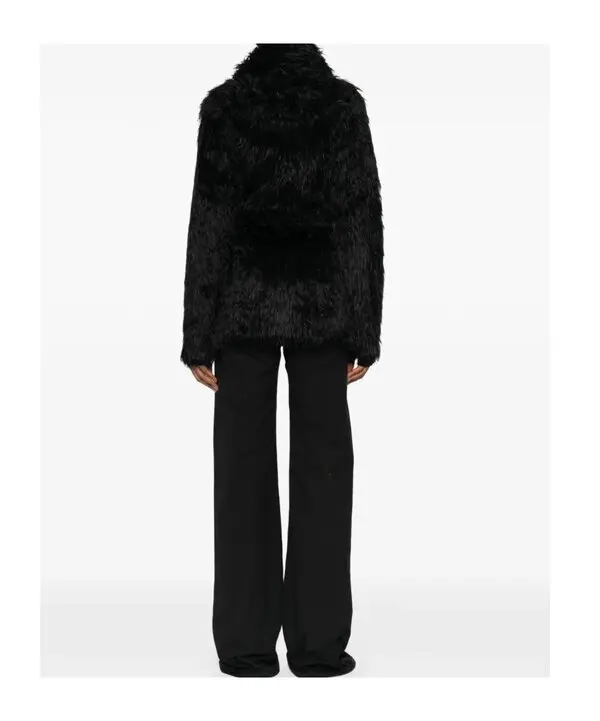 Balenciaga Belted Faux Fur Shawl Lapel Jacket