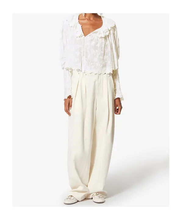 Isabel Marant Étoile Zelly Frilly Floral Top - White