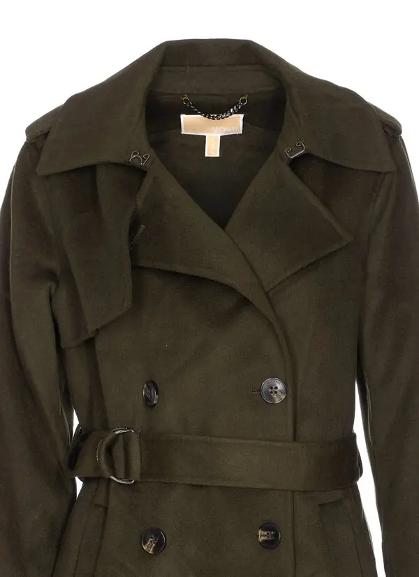 Michael Kors Double-breasted Belted Trench Coat - Green