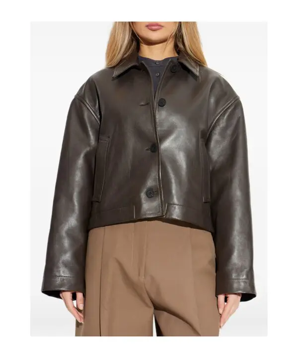 Studio Nicholson Hain Leather Jacket - Cocoa