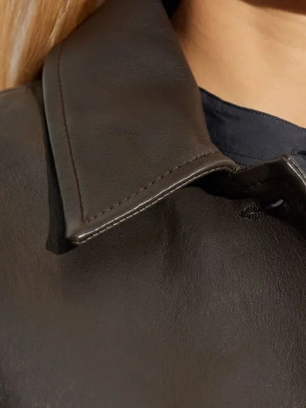 Studio Nicholson Hain Leather Jacket - Cocoa