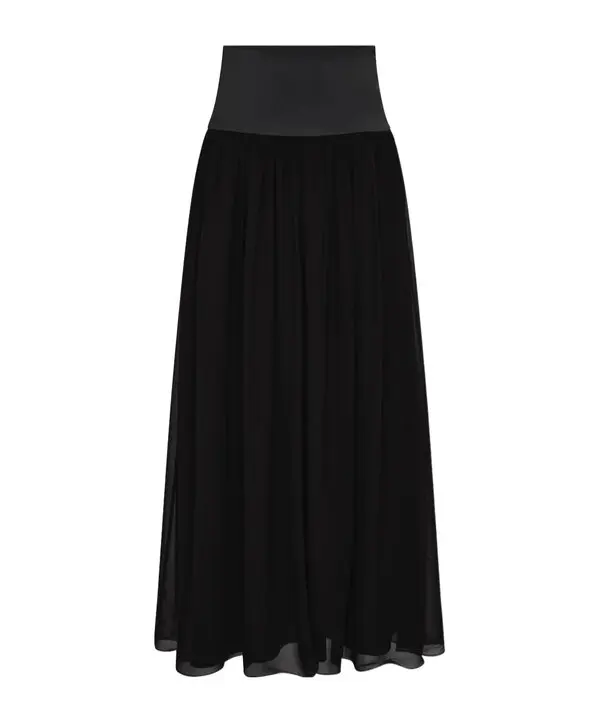 Posse Solene Gathered Maxi Skirt - Black