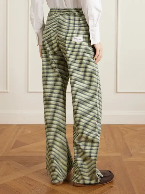 Marni Checked Jersey Wide-leg Pants