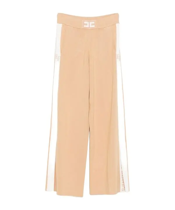 Elisabetta Franchi Shiny Bands Trousers - Nude