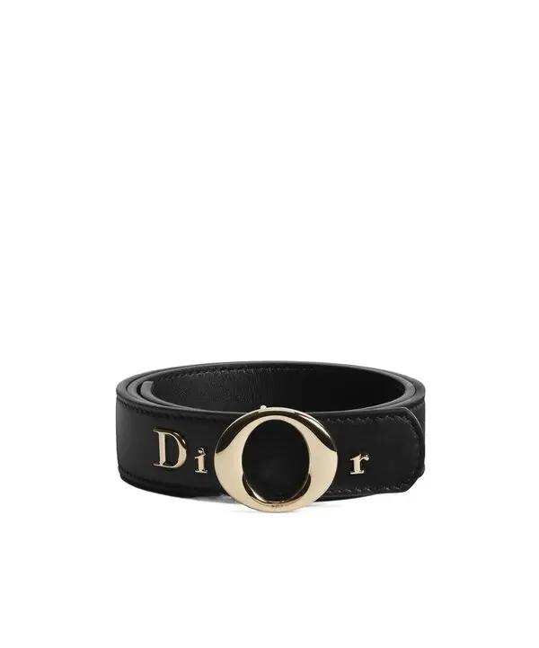 Dior Belt With Cd-engraved Buckle - Black