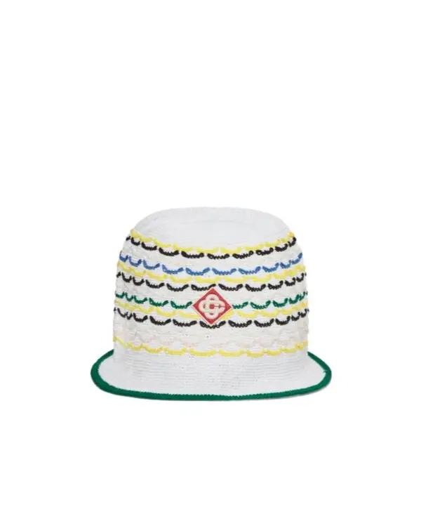 Casablanca Tuck Stitch Hat - White