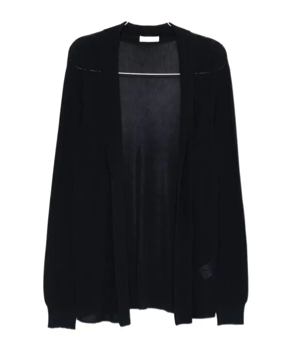 ROBERTO COLLINA Long-sleeved Cardigan With Ribbed Trim - Black
