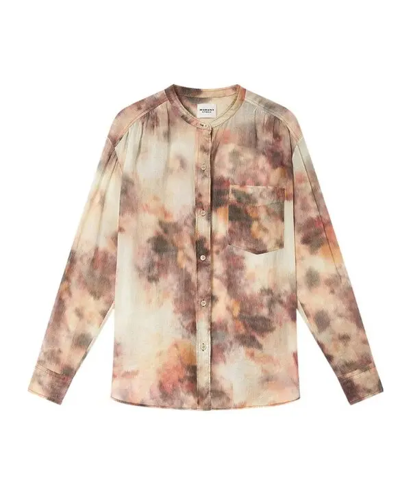 Isabel Marant Étoile Mexika" Printed Organic Cotton Voile Shirt - Beige