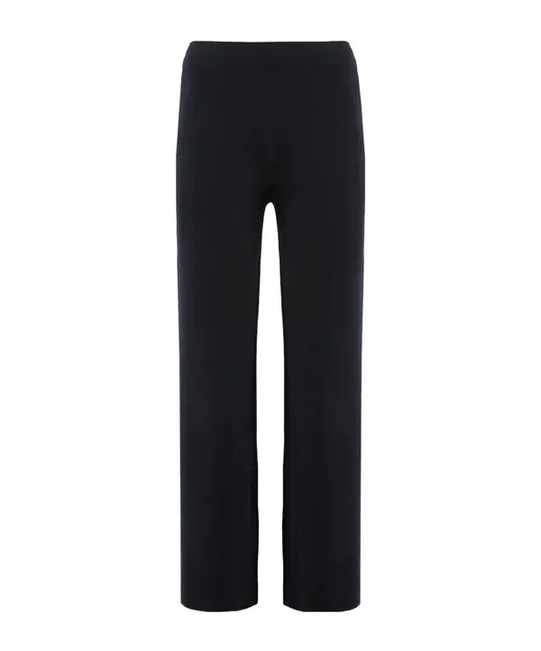 P.a.r.o.s.h Elasticized Waist Straight Leg Trousers - Black