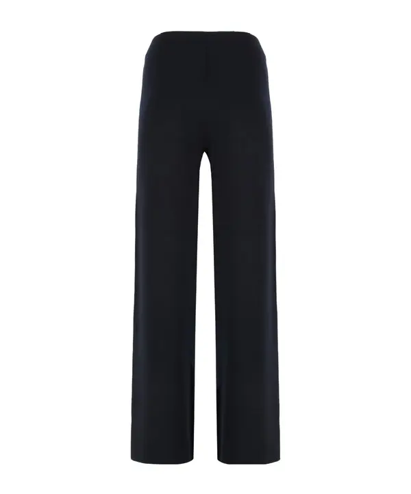 P.a.r.o.s.h Elasticized Waist Straight Leg Trousers - Black