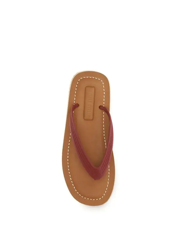 Miu Miu Thong Flip Flops - Brown