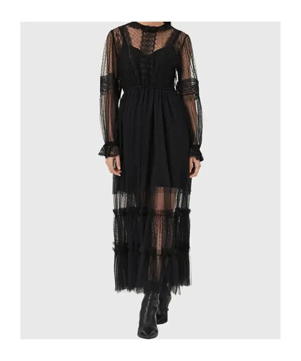 ALLSAINTS Nita Sheer Tiered Maxi Dress
