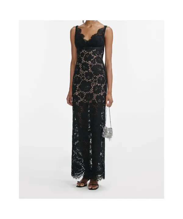 SELF-PORTRAIT Floral Lace Maxi Dress