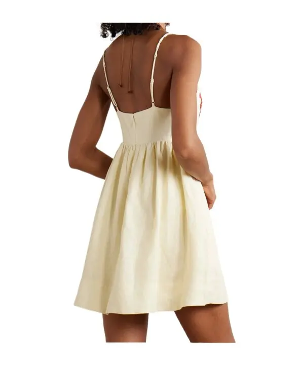 Farm Rio Coconut Tree Embroidered Mini Dress