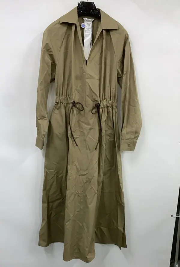 Max Mara Flared Poplin Shirt Dress - Khaki