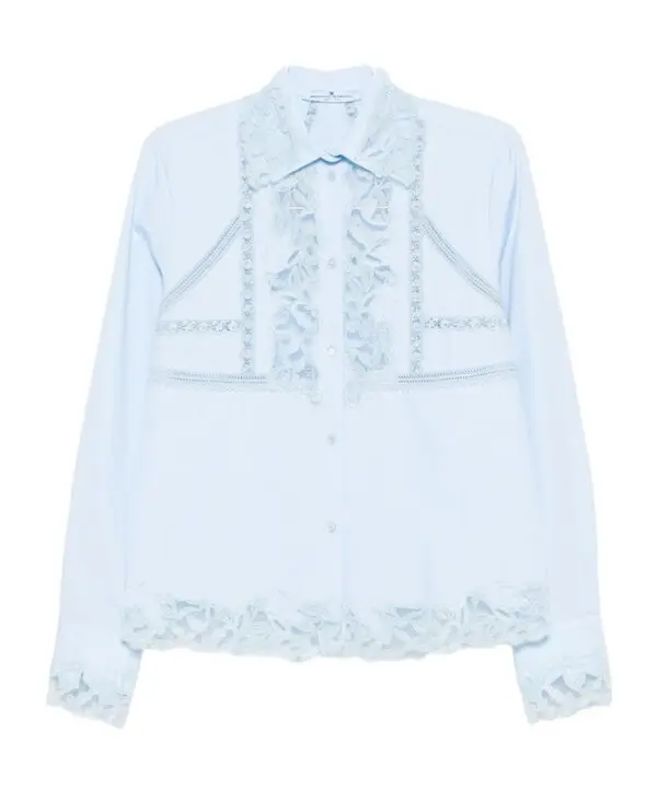 Ermanno Scervino Lace-detail Shirt - Blue