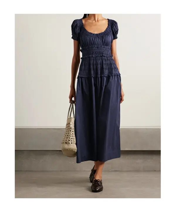 DÔEN Ruffled Scoop Neck Dress