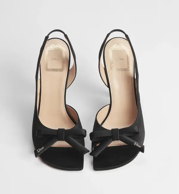 Dior Bow Heeled Slingback Sandal