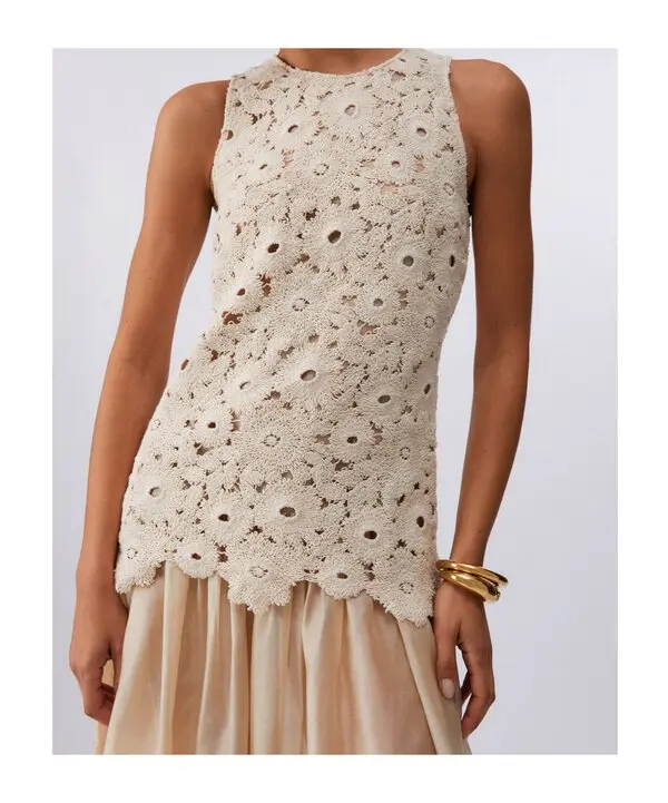 Liu Jo Floral Lace Maxi Dress - Cream