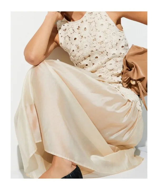 Liu Jo Floral Lace Maxi Dress - Cream