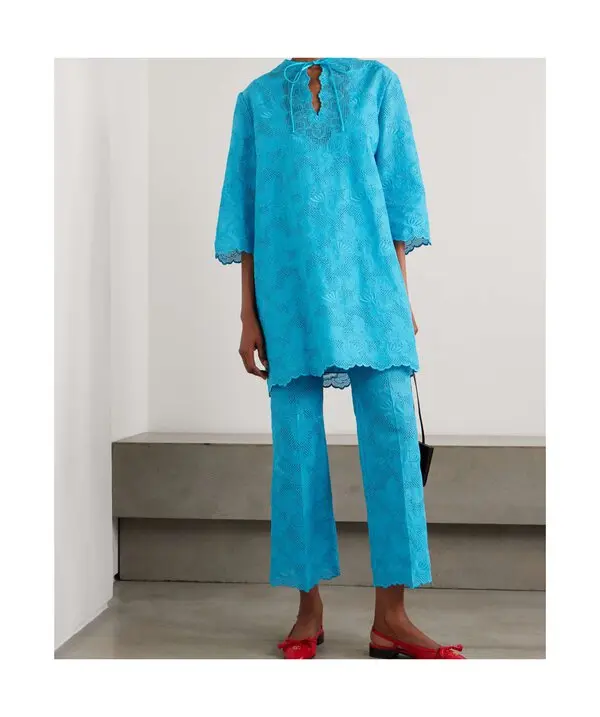 Valentino Garavani Floral Embroidered Flared Pants