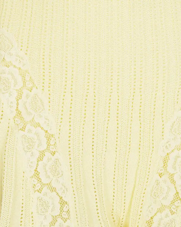 SELF-PORTRAIT Lace Trim Mini Skirt - Yellow