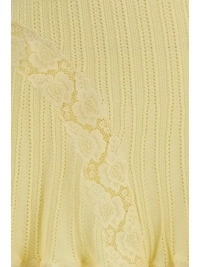 SELF-PORTRAIT Lace Trim Mini Skirt - Yellow