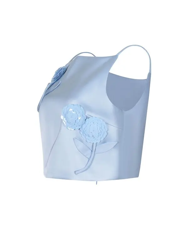 SELF-PORTRAIT 3d Floral Embellished Sleeveless Top