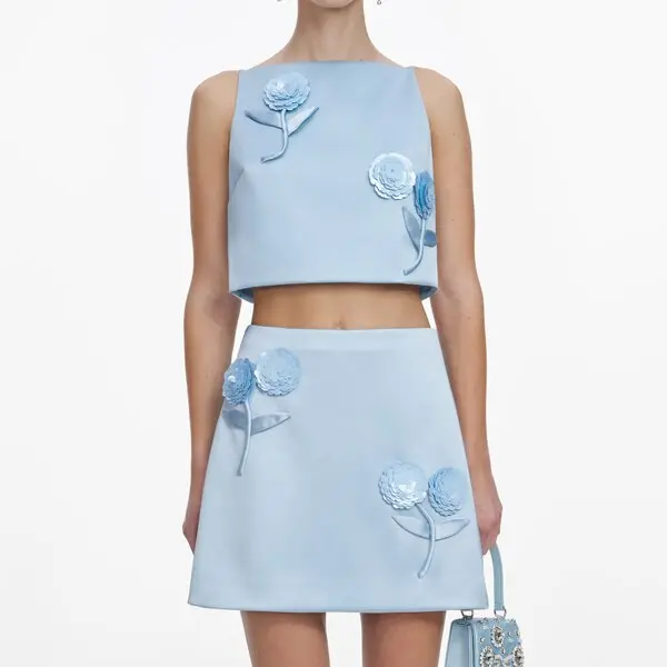 SELF-PORTRAIT 3d Floral Embellished Sleeveless Top