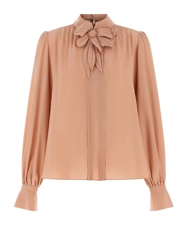 Valentino Garavani Pleated Blouse With Bow Detail